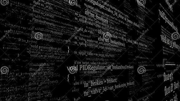 Software Source Code. Layers of Program Code on Black Background Stock Illustration ...