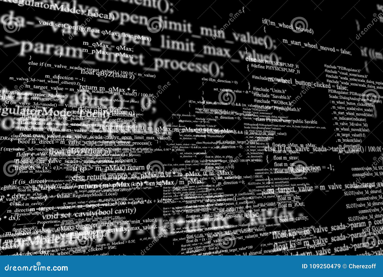 Software Source Coding Programmer Using Finger Typing On Keyboard With Overlay Text Stock