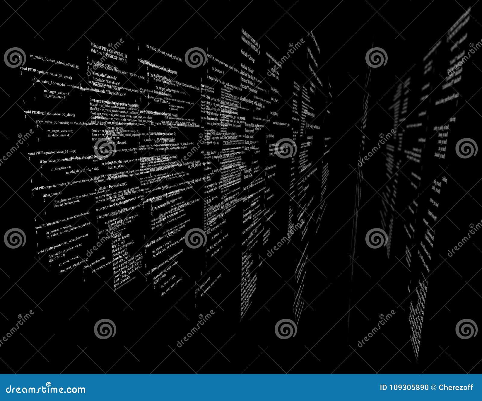 Software Source Coding Programmer Using Finger Typing On Keyboard With Overlay Text Stock