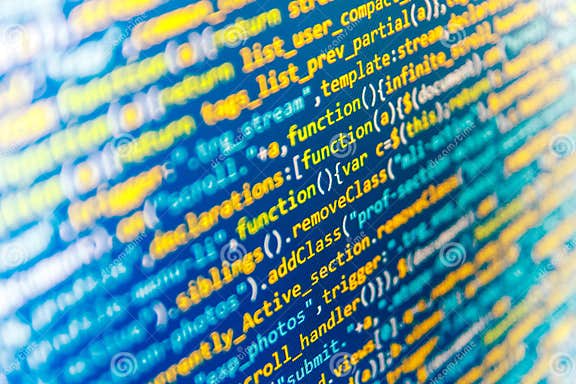 Software Source Code. Mobile App Building. Hacker Breaching Net Security Stock Photo - Image of ...