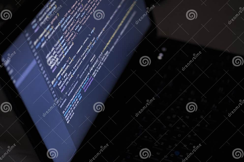 Software Source Code. Program Code. Code on a Computer Screen. the ...