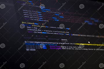 Software Source Code. Program Code. Code on a Computer Screen. the Developer is Working on ...