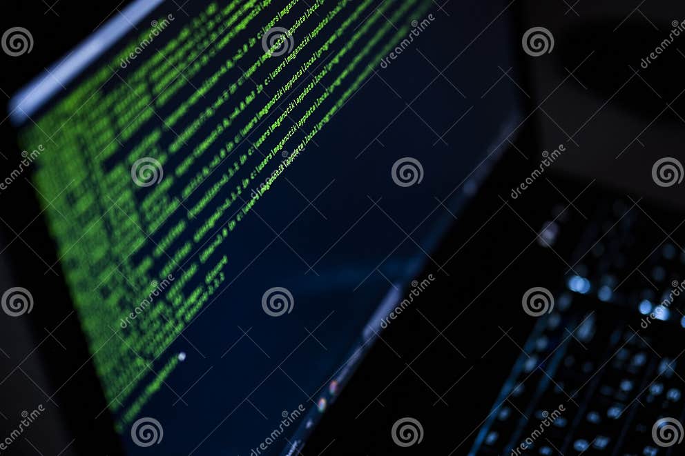 Software Source Code. Program Code. Code on a Computer Screen. the Developer is Working on ...