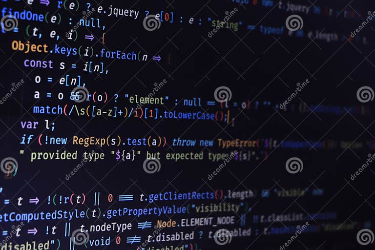Software Source Code Programming Code Programming Code On Computer Screen Developer Working