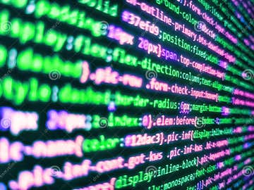 Software Source Code. Programming Code on Computer Screen. Code of ...
