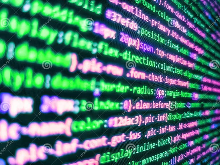 Software Source Code Programming Code On Computer Screen Code Of