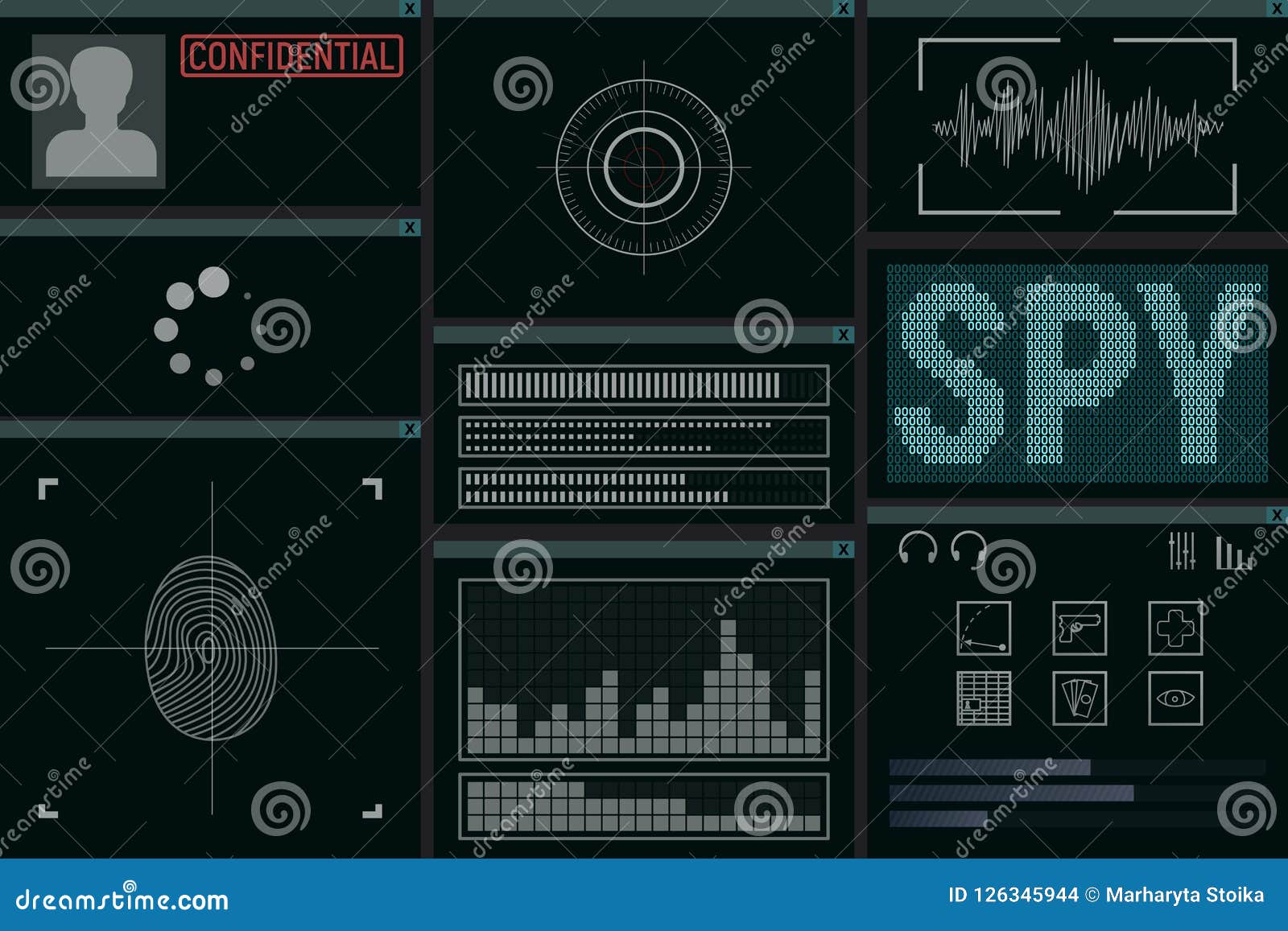 Software for the spy. stock vector. Illustration of investigate - 126345944