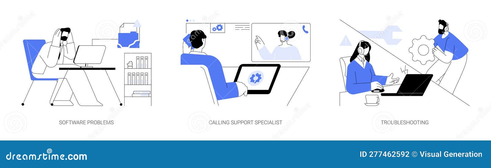 Software Support Line Abstract Concept Vector Illustrations. Stock ...