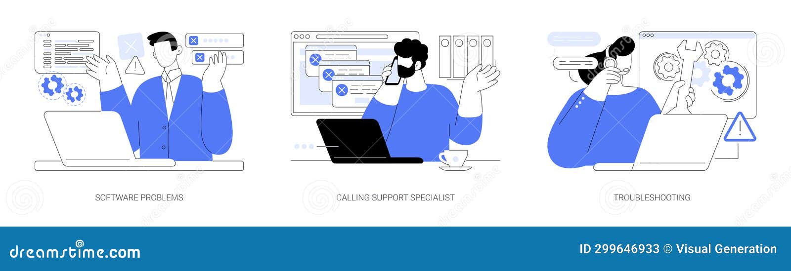 Software Support Line Isolated Cartoon Vector Illustrations Se Stock ...