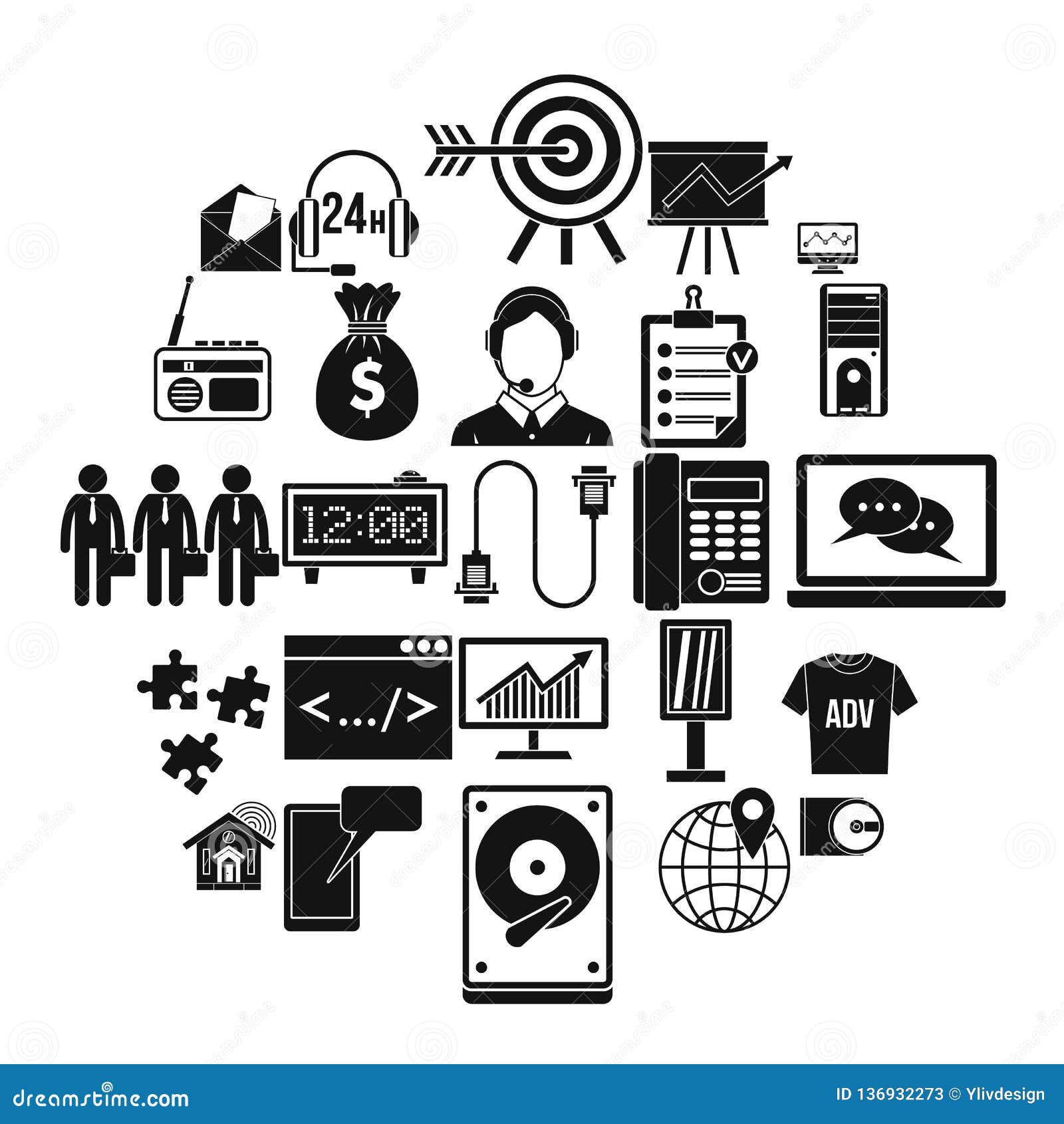 Software System Icons Set, Simple Style Stock Vector - Illustration of ...