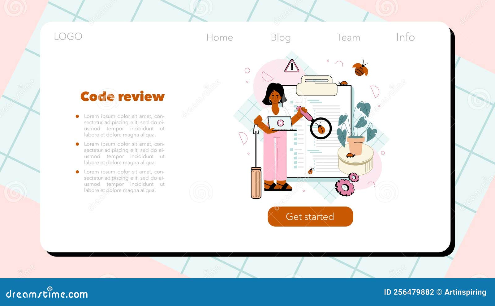 Software Tester Web Banner or Landing Page. Application or Website ...