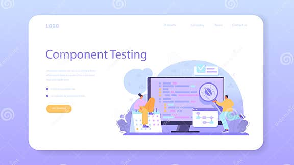 Software Tester Web Banner or Landing Page. Application or Website ...