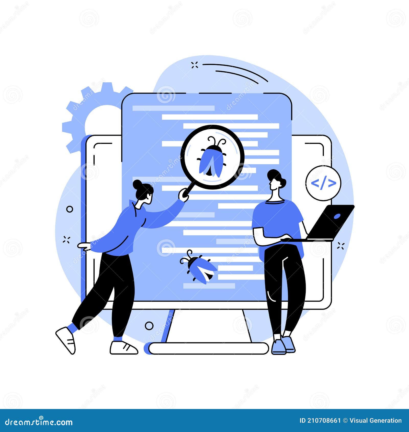 Manual Tester And Automated Software Tester Bug To Do Qa Testing To Test Software Vector