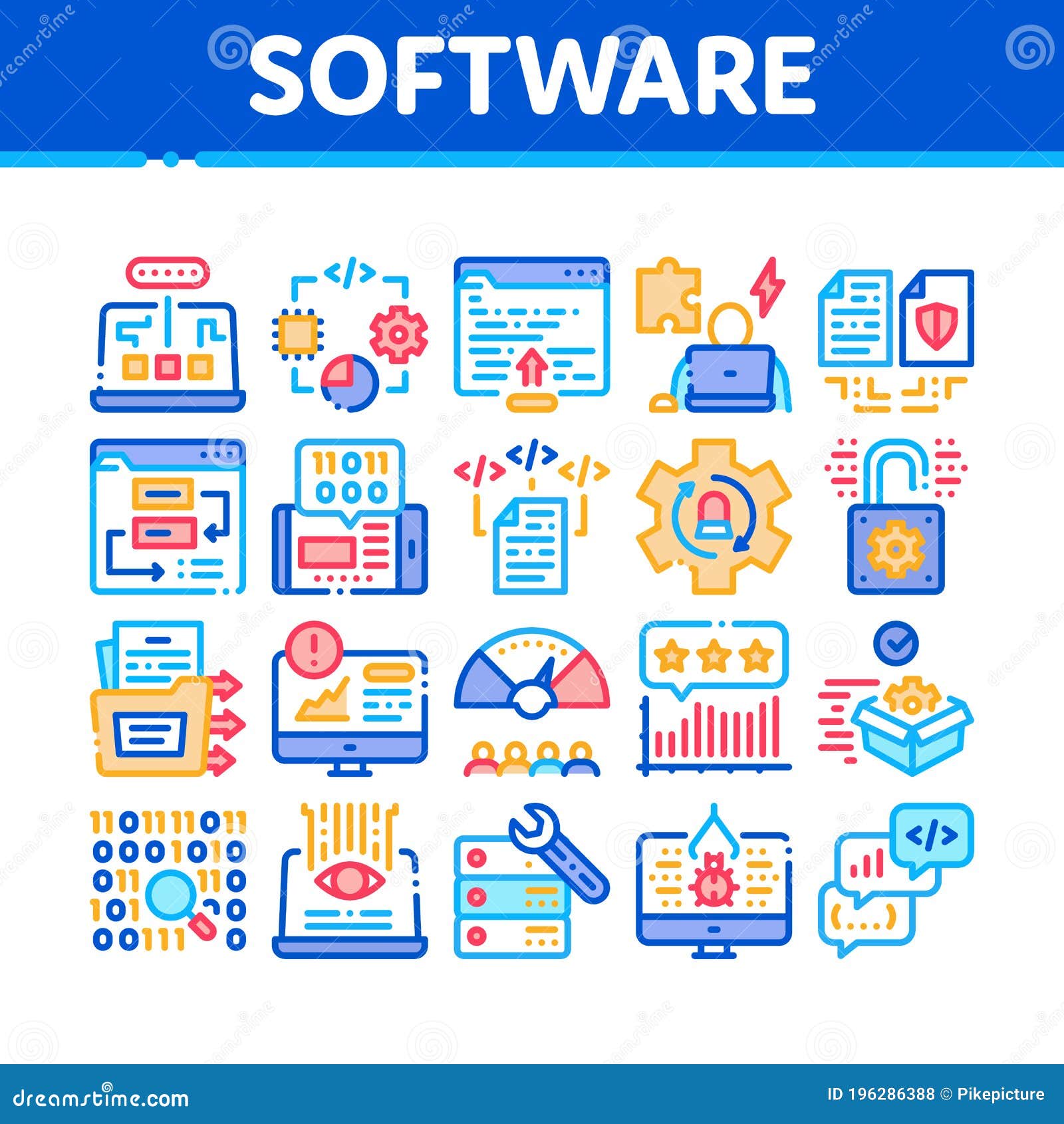 Software Testing and Analysis Icons Set Vector Stock Vector ...