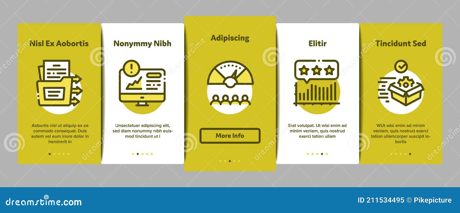 Software Testing and Analysis Onboarding Elements Icons Set Vector ...