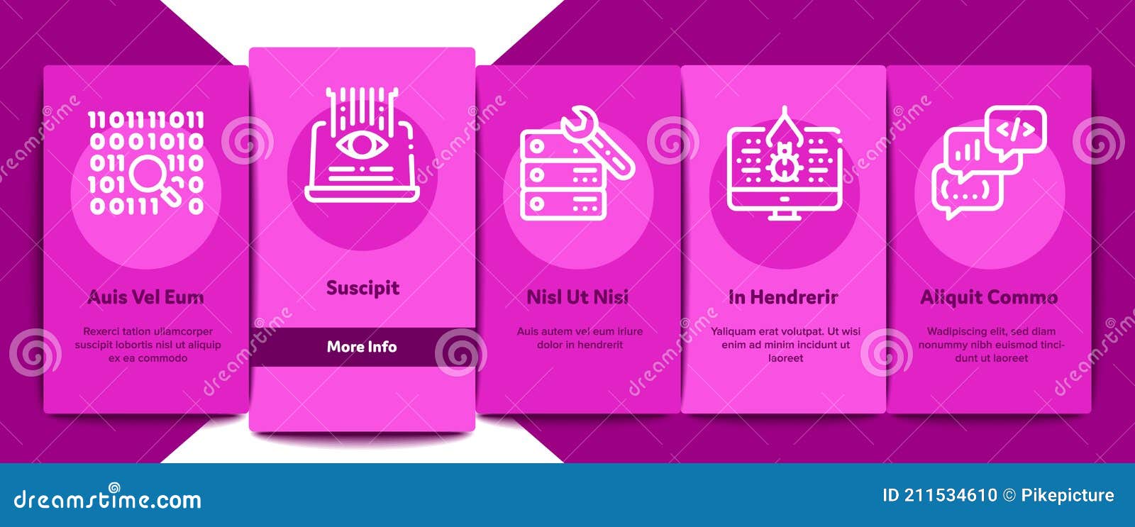 Software Testing and Analysis Onboarding Elements Icons Set Vector ...