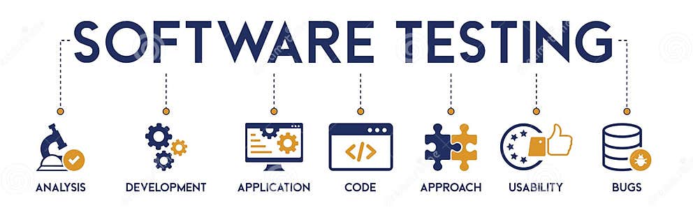 Software Testing Banner Web Icon Vector Illustration Concept Stock ...