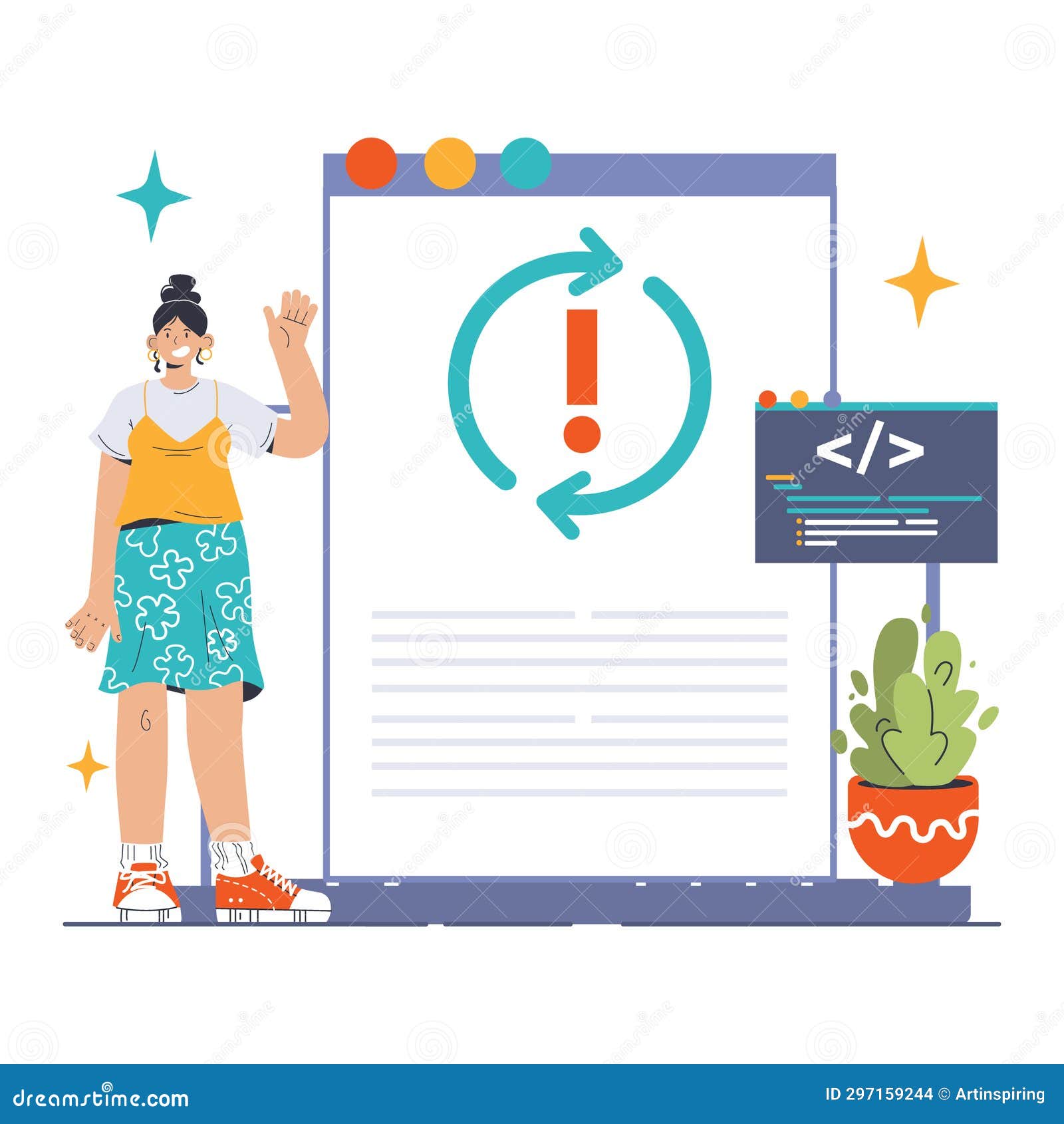 Software Testing Code Testing And Debugging Stock Vector Illustration Of Program Coder