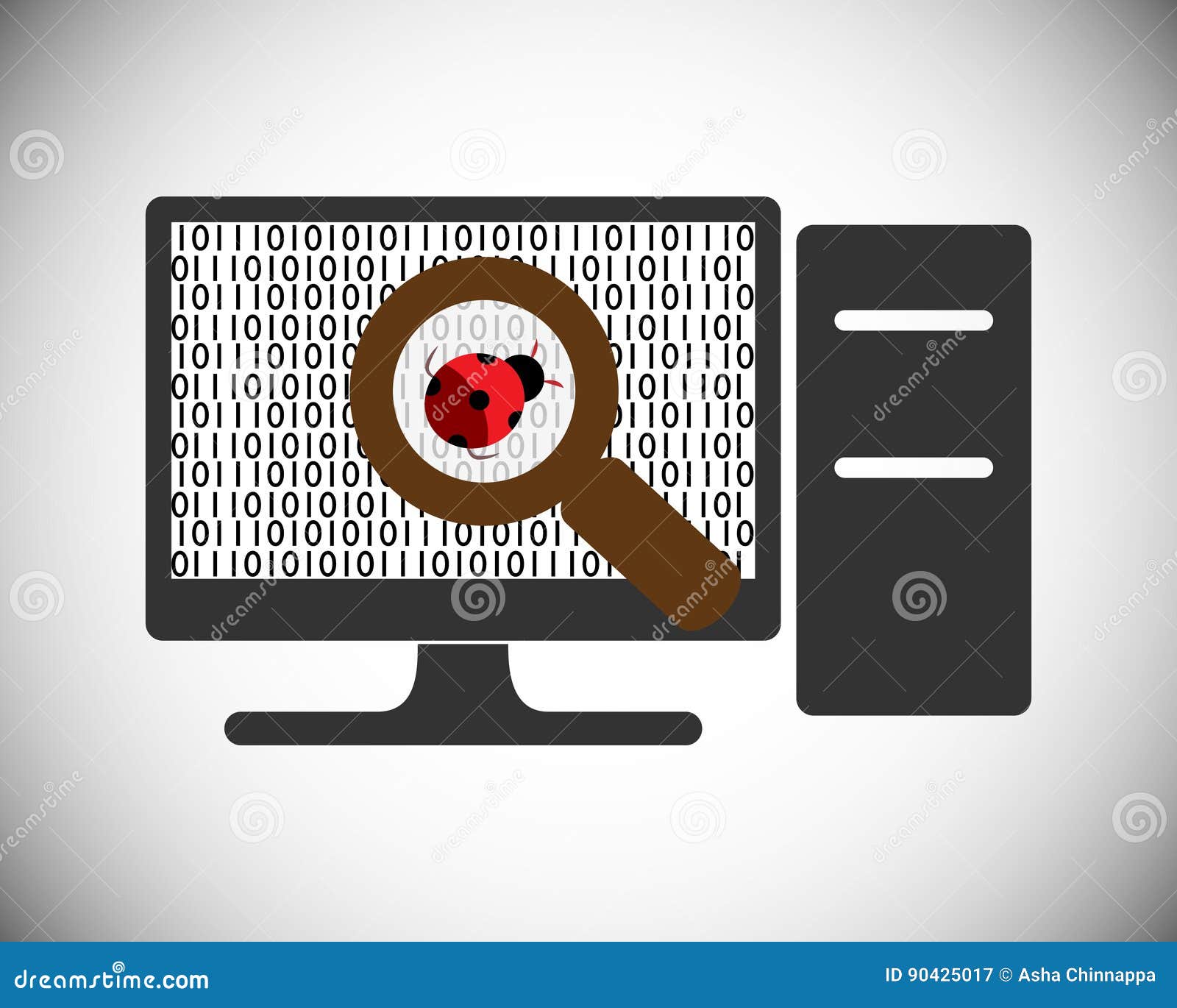Software Testing Concept And Bug Finding Process Stock Vector Illustration Of Analyze Test