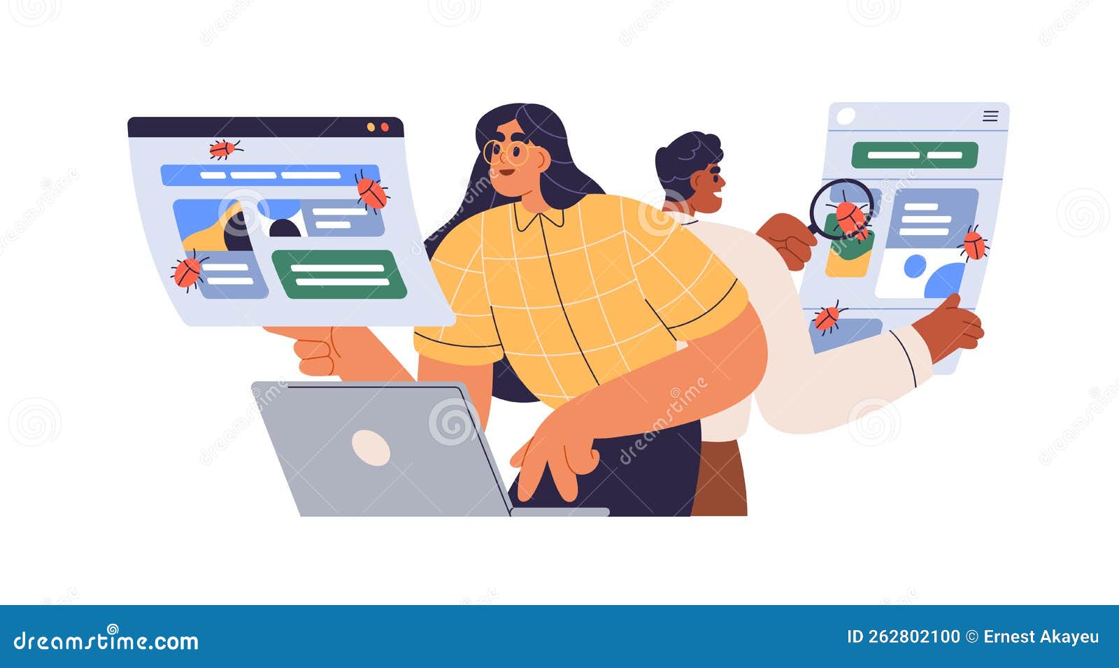 Software Testing Concept. QA Team Finding, Searching, Looking for Bugs ... Software Testing Concept. QA Team Finding, Searching, Looking for Bugs ...