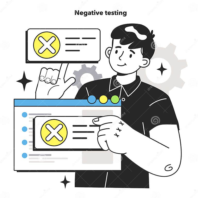 Software Testing And Debugging It Specialist Searching For Bugs Using Stock Vector