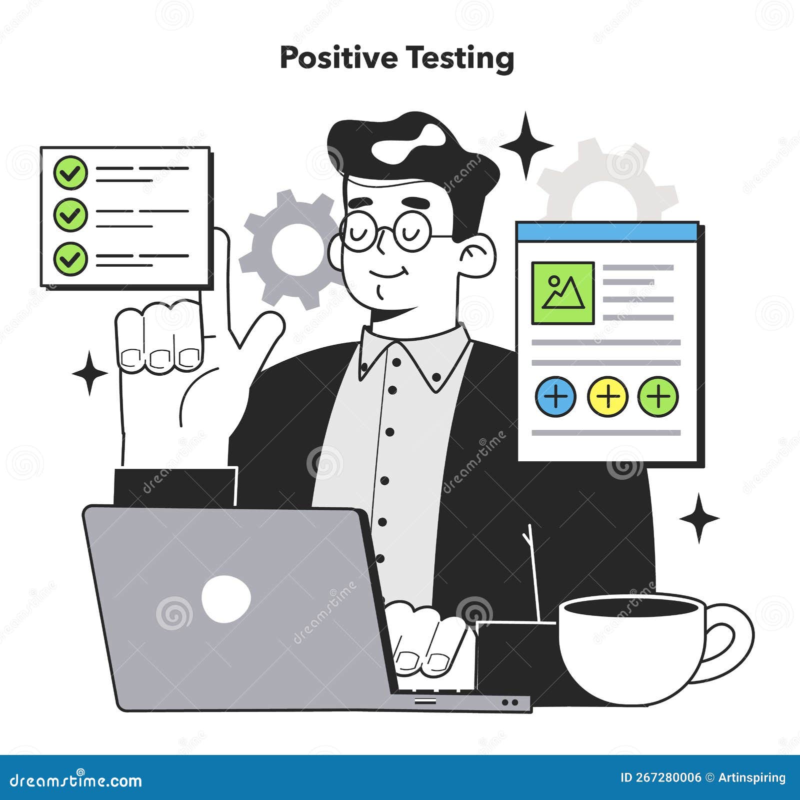 Software Testing And Debugging It Specialist Searching For Bugs Using Stock Illustration