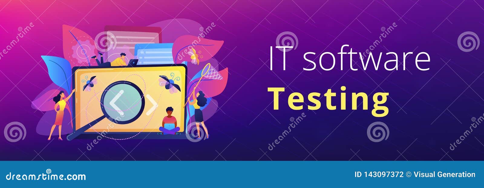 Software Testing it Header or Footer Banner Stock Vector - Illustration ...