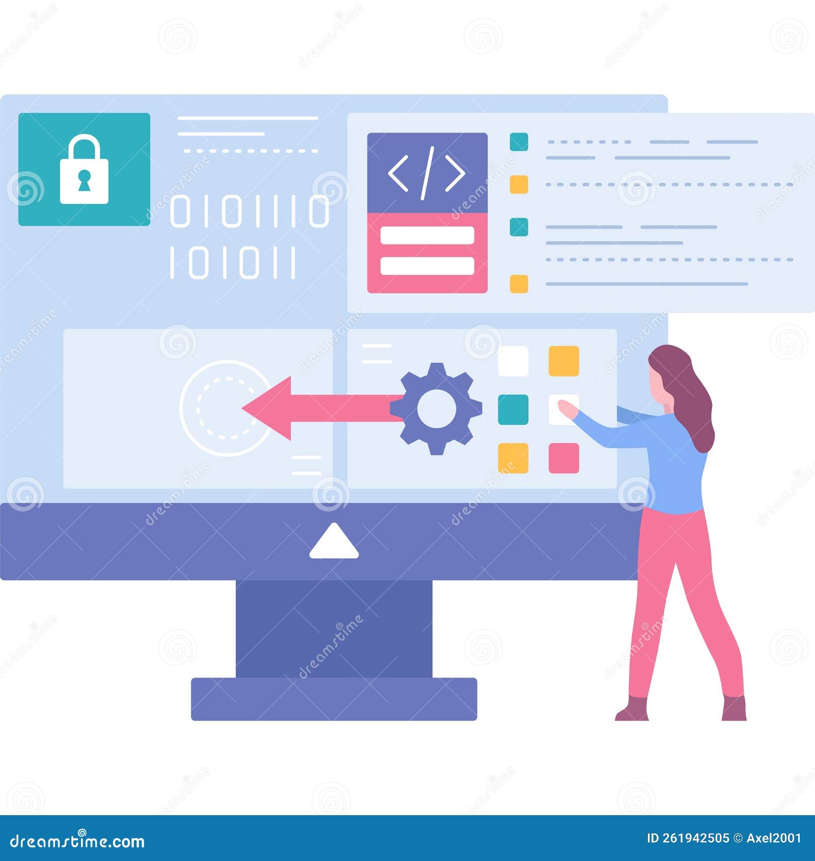 Software Testing Icon Vector Programmer At Work Stock Vector Illustration Of Platform Website