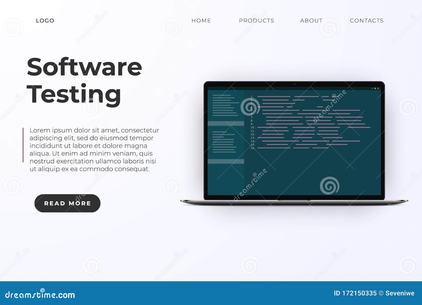 Software Testing Landing Website Page Template Software Development Programming Code Soft