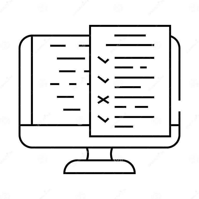 Software Testing Line Icon Vector Illustration Stock Illustration ...