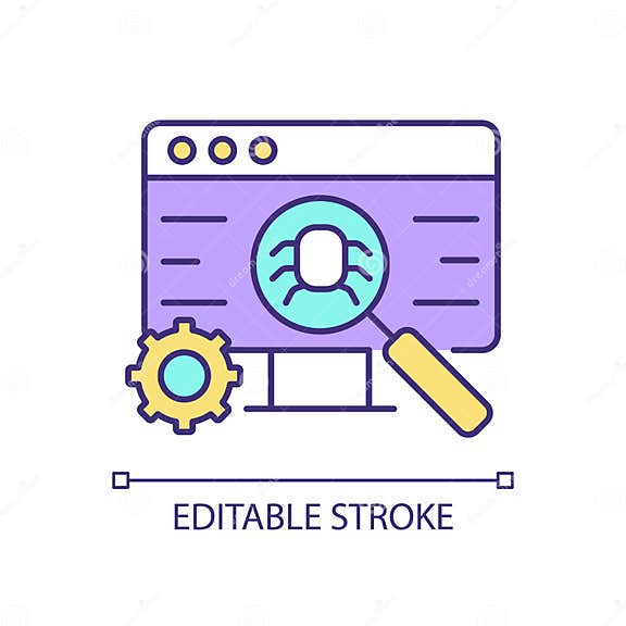 Software Testing Rgb Color Icon Stock Vector Illustration Of Isolated