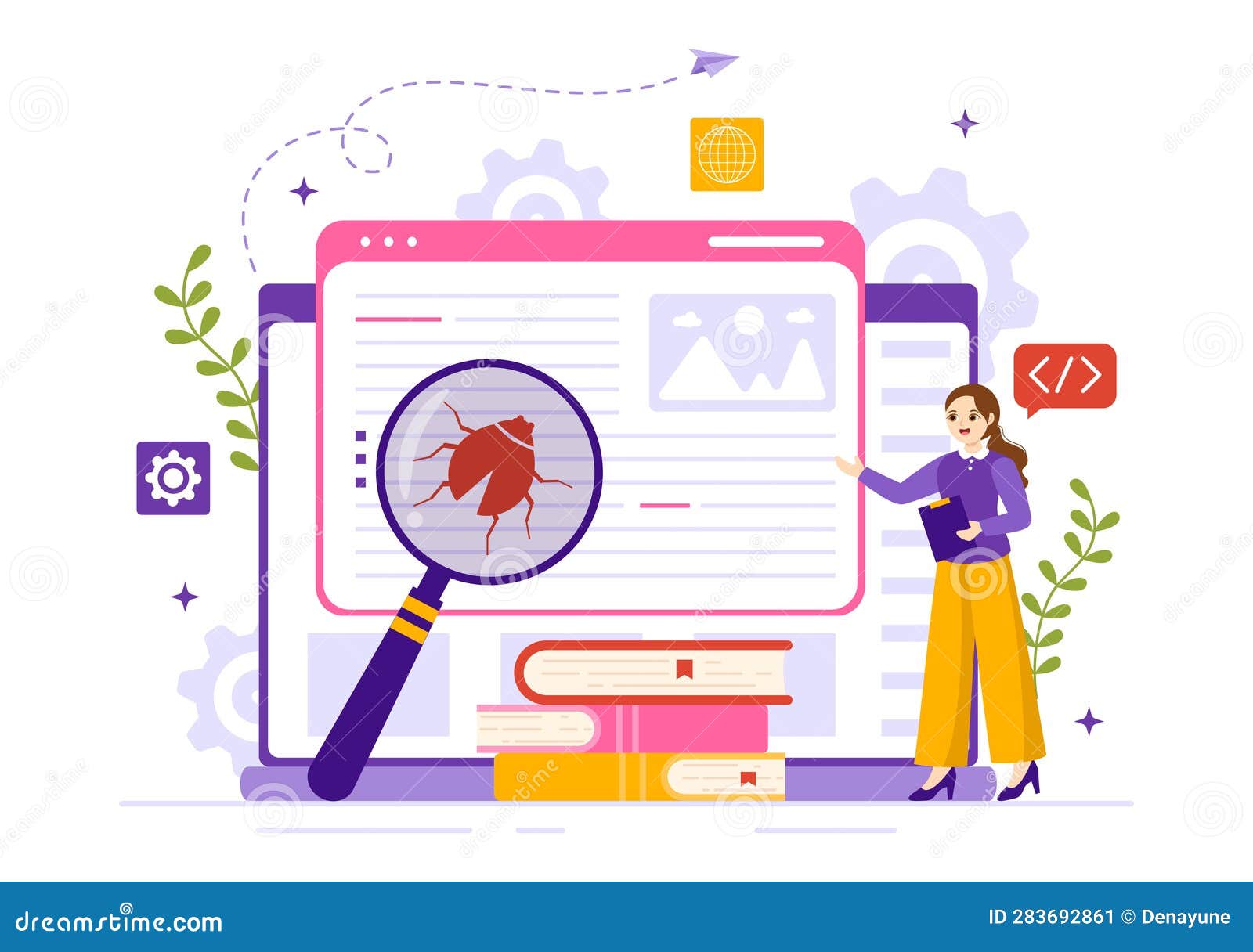 Software Testing Vector Illustration With Application Engineering Debugging Development Process