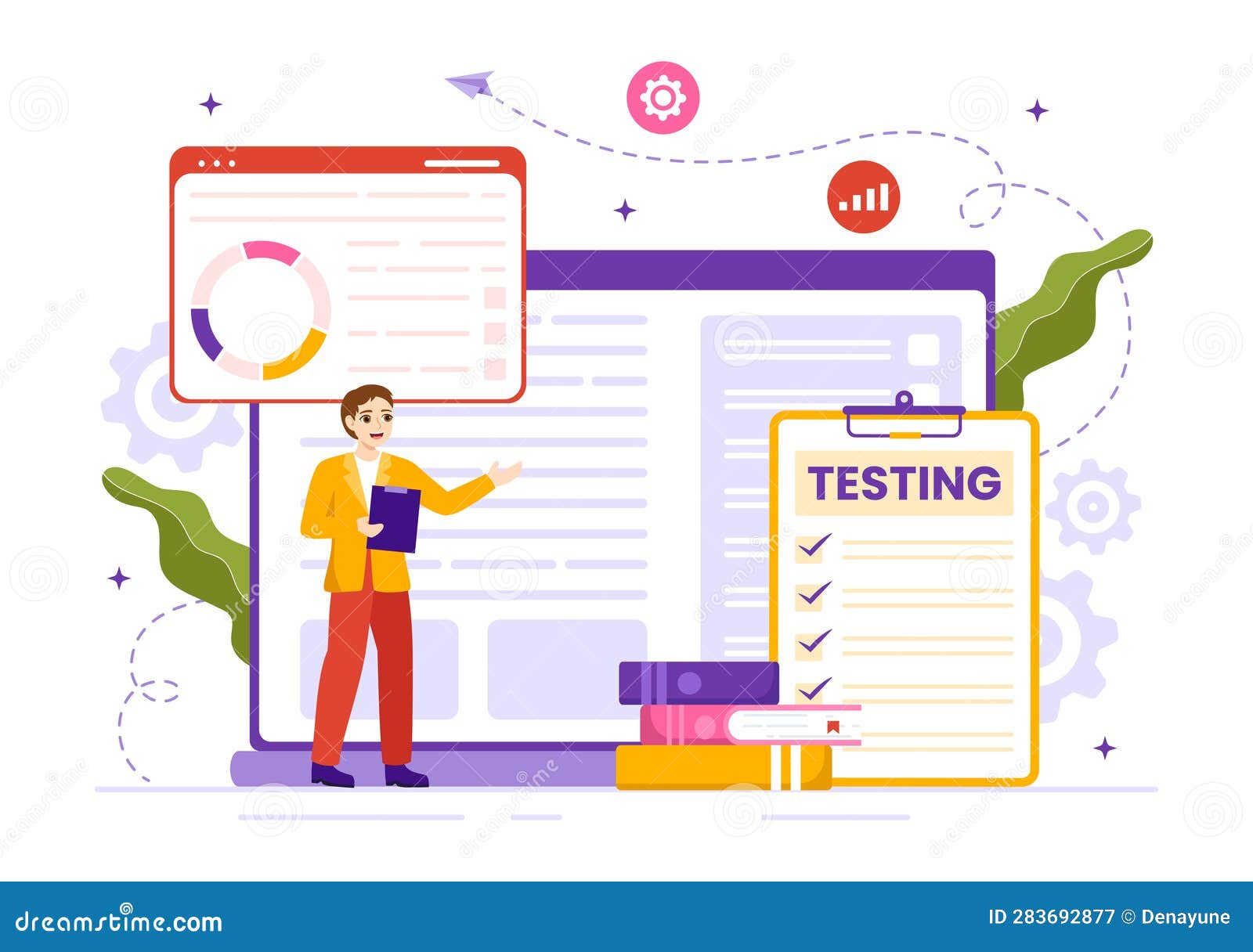 Software Testing Vector Illustration With Application Engineering