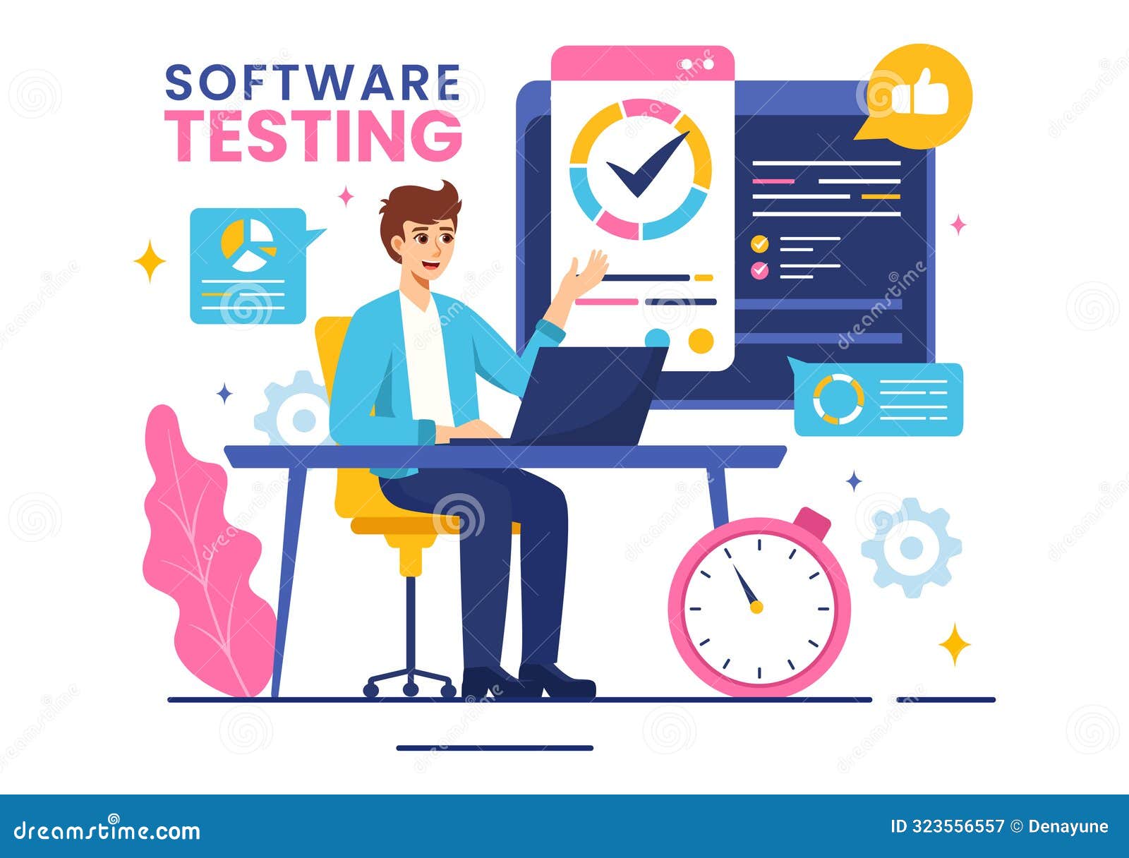 Software Testing Vector Illustration Featuring Application Engineering ...