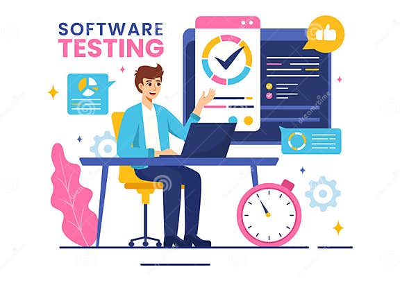 Software Testing Vector Illustration Featuring Application Engineering ...