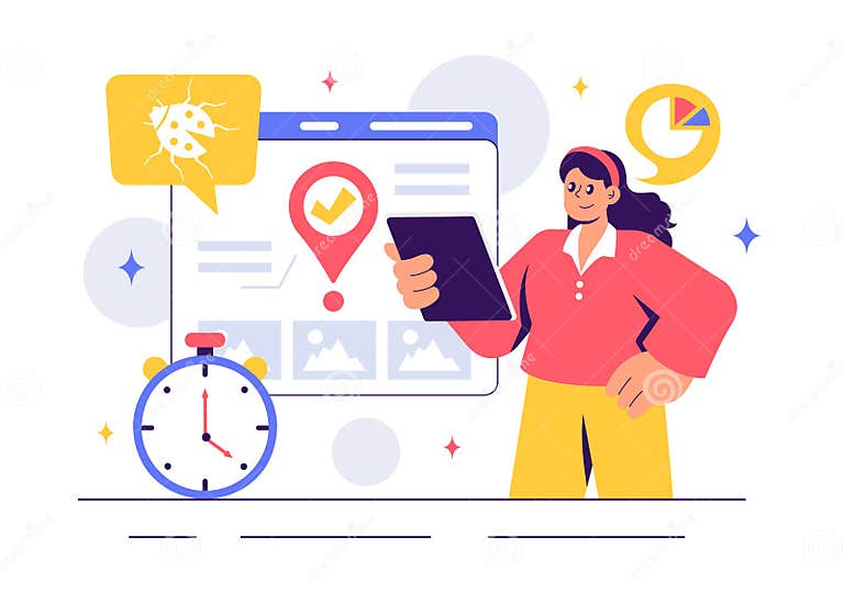 Software Testing Vector Illustration Featuring Application Engineering ...