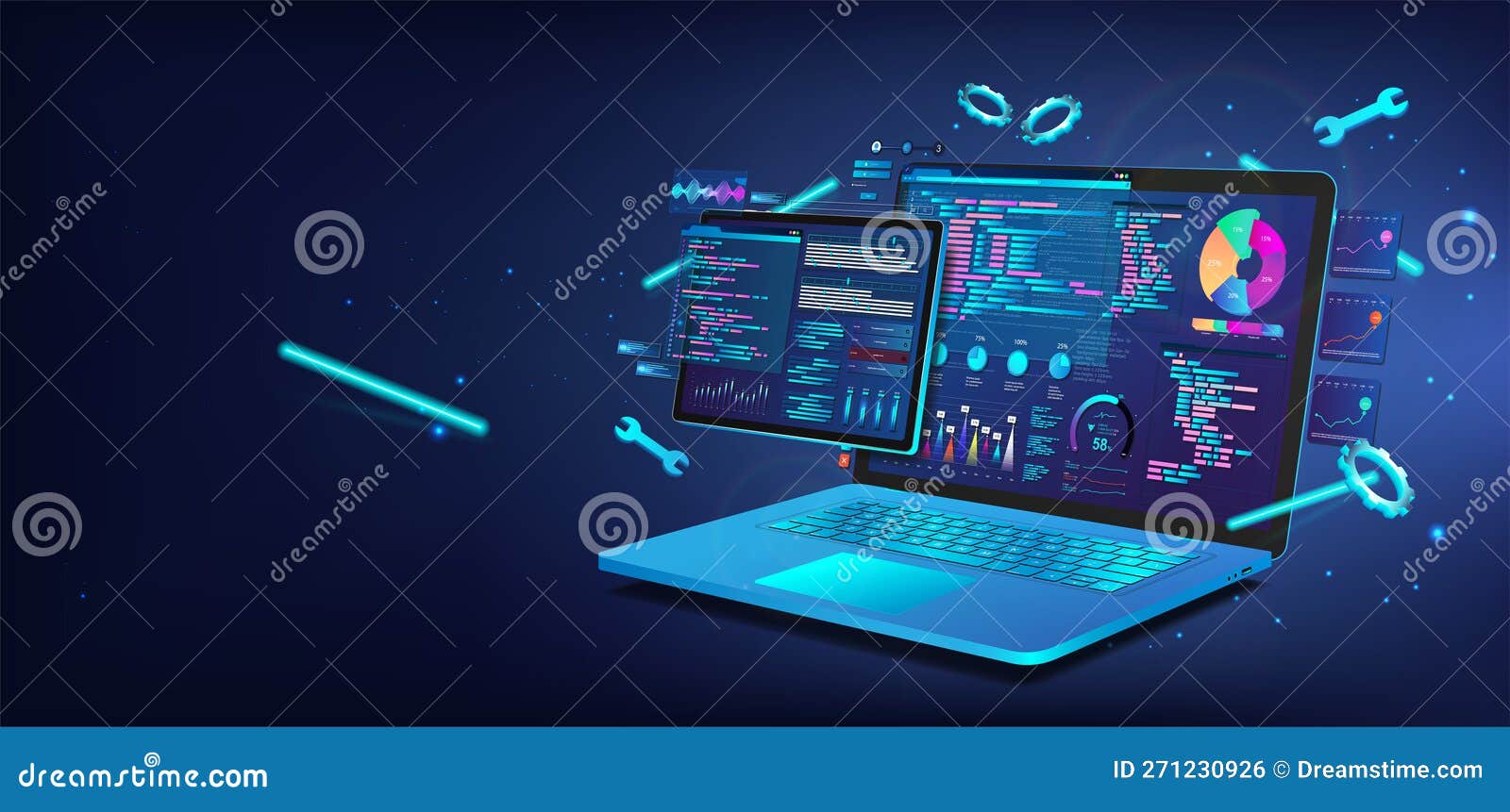 Software with UI Design and Development for Different Devices Stock ...