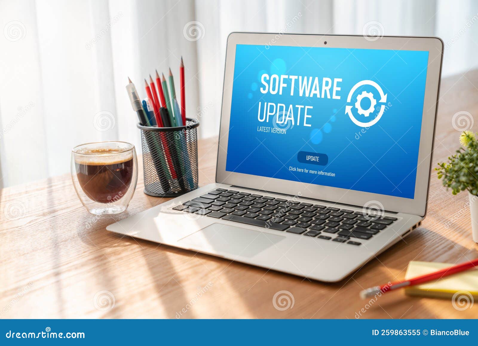 Software Update On Computer For Modish Version Of Device Software Stock Image Image Of