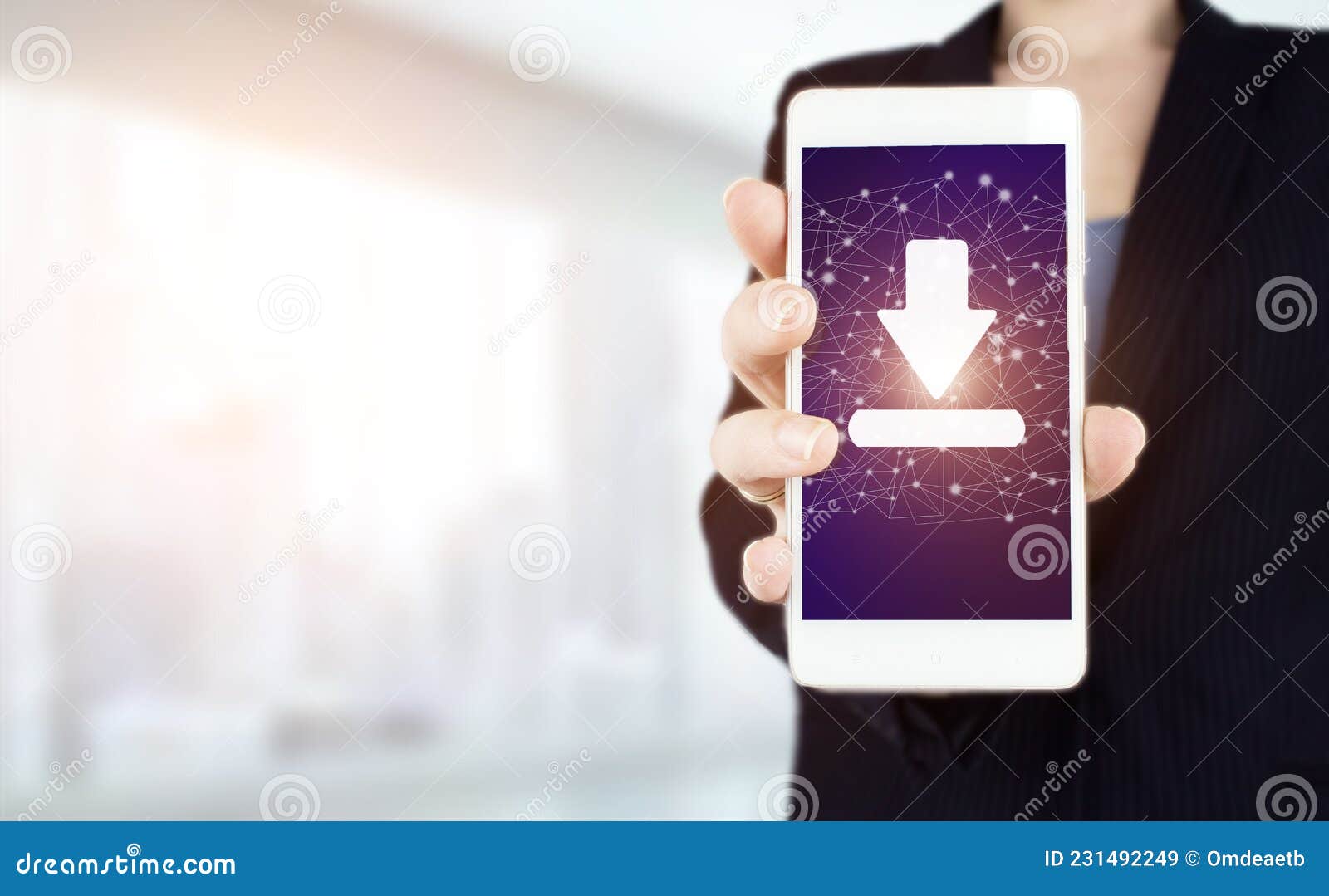 Software Update Installation Upgrade Data Concept. Hand Hold White ...