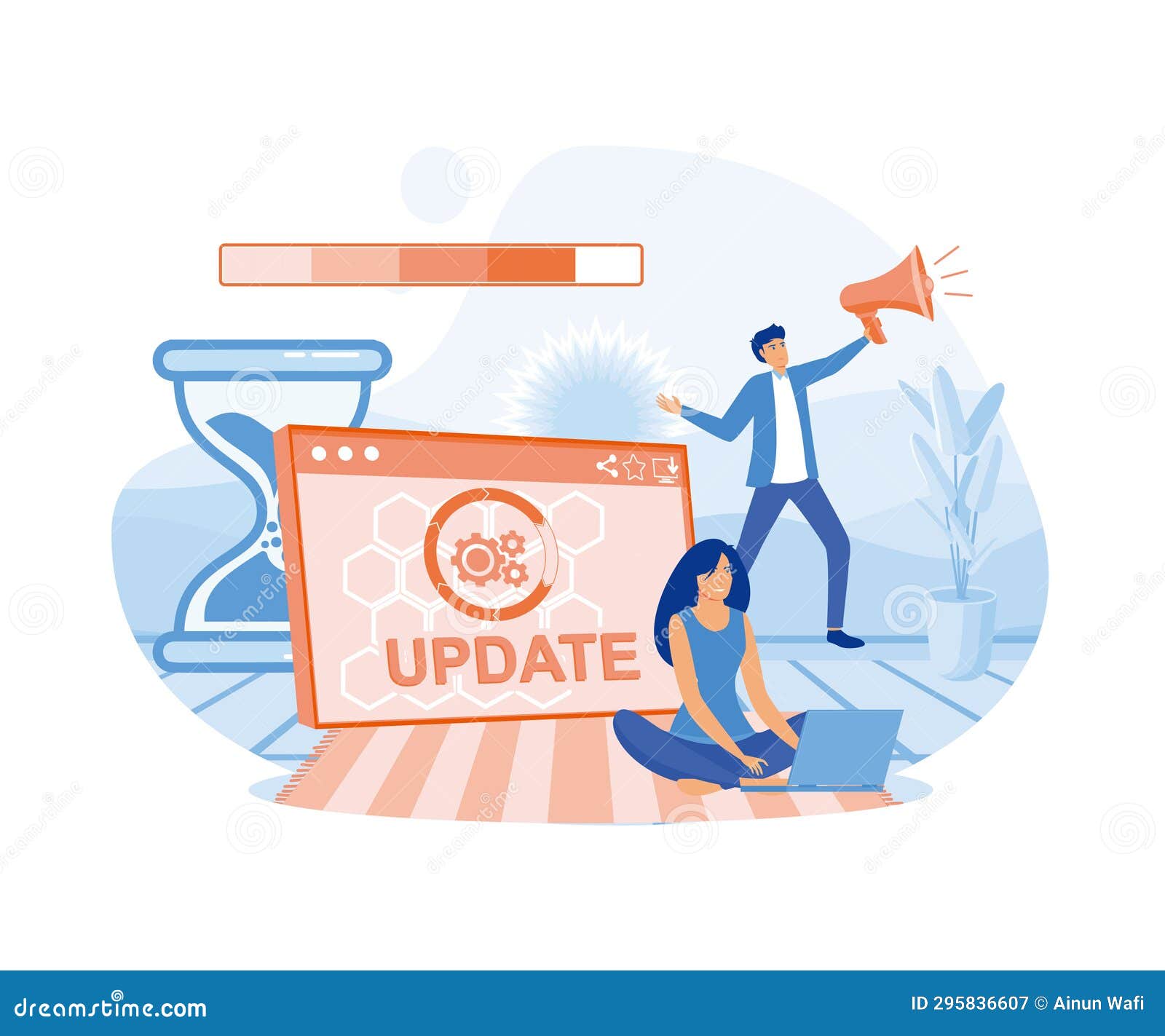 Software Update or Operating System. Updating Progress Bar. Installing App Patch Stock ...