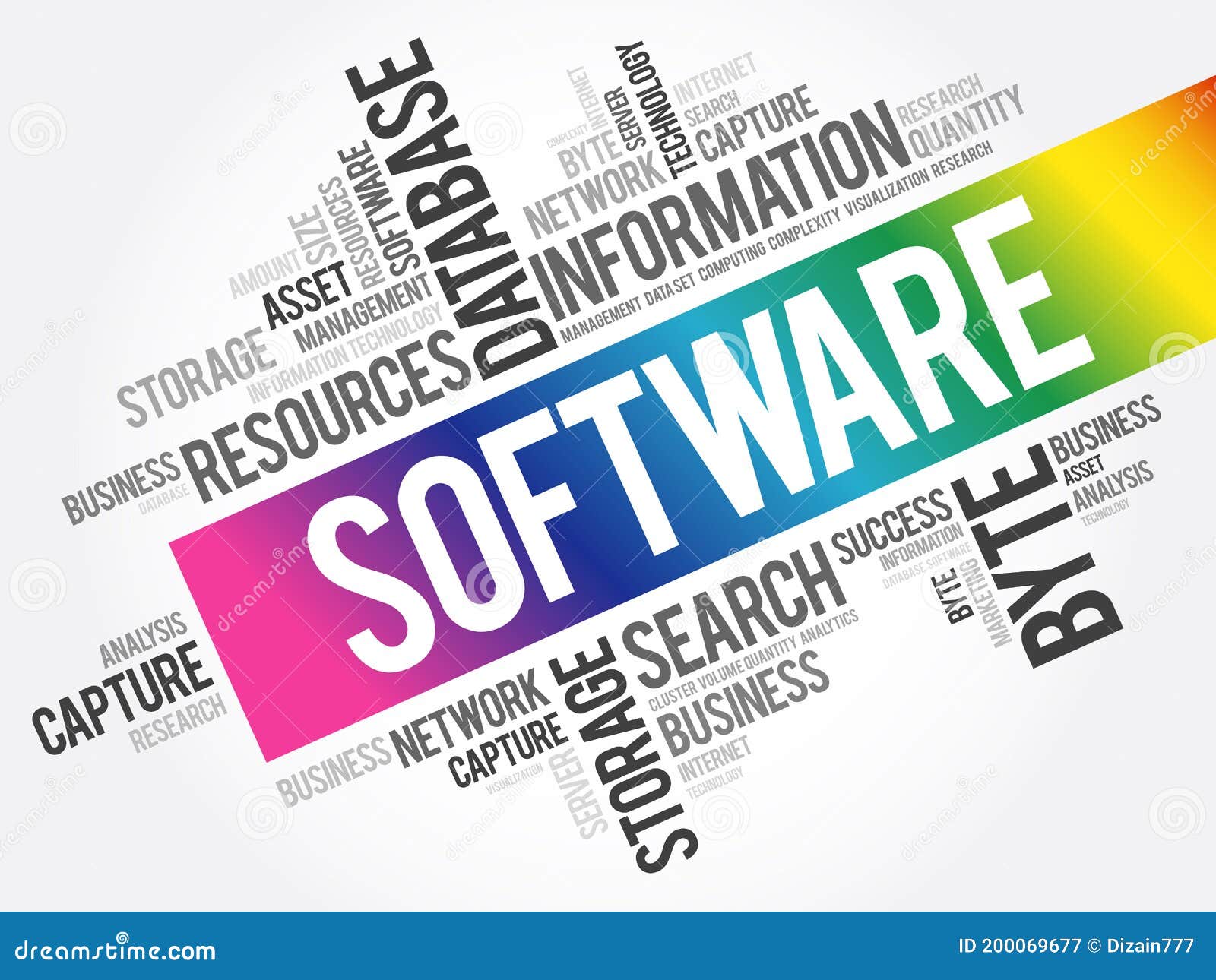 Software Word Cloud Collage Stock Illustration - Illustration of data ...