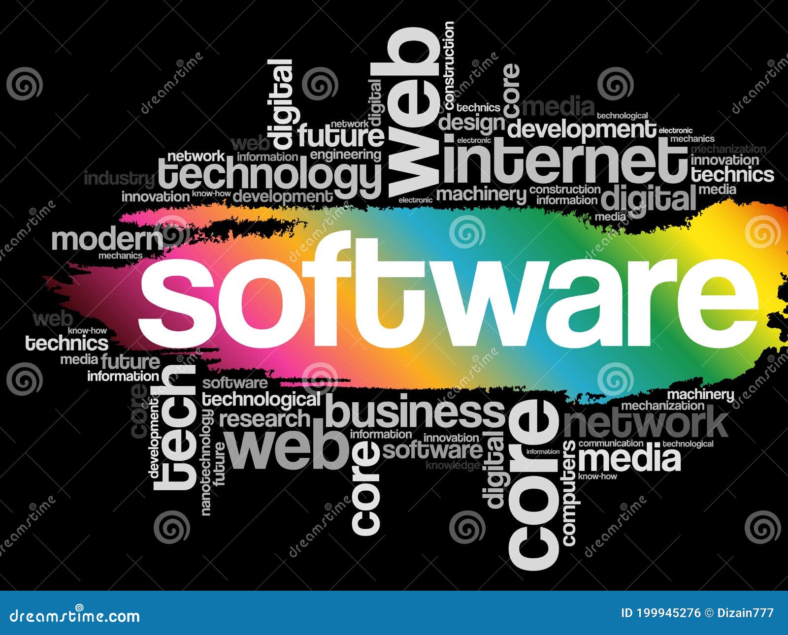 Software Word Cloud Collage Stock Illustration - Illustration of ...