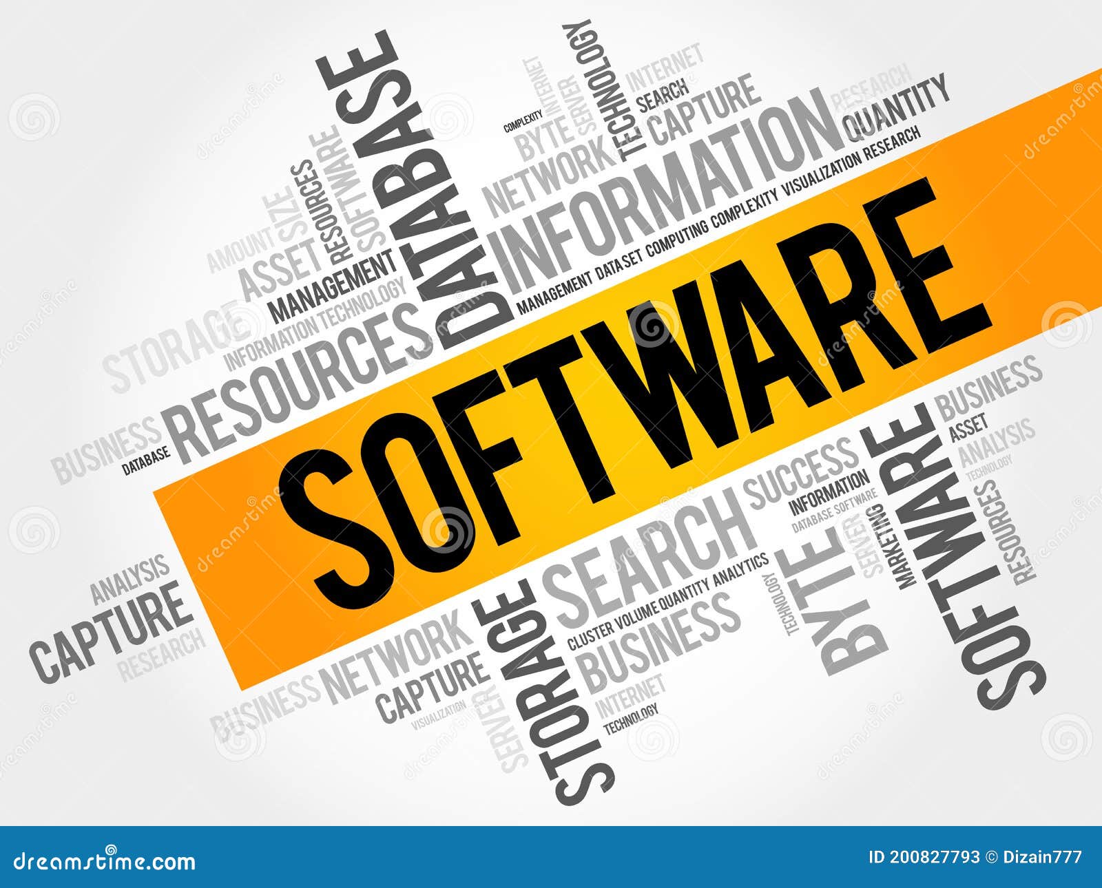 Software Word Cloud Collage Stock Image - Image of commercial, cloud ...