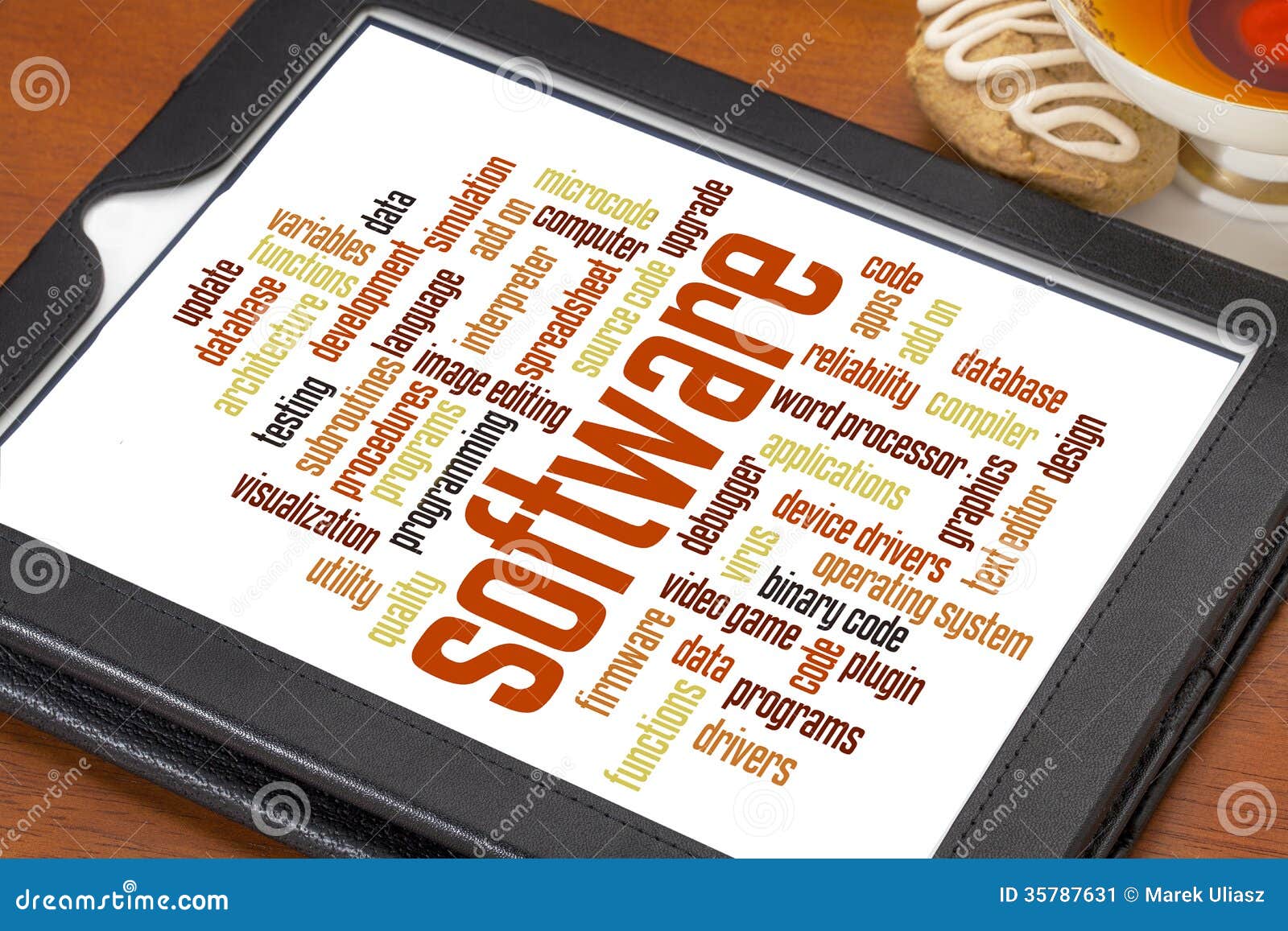 Software word cloud stock image. Image of touchscreen - 35787631