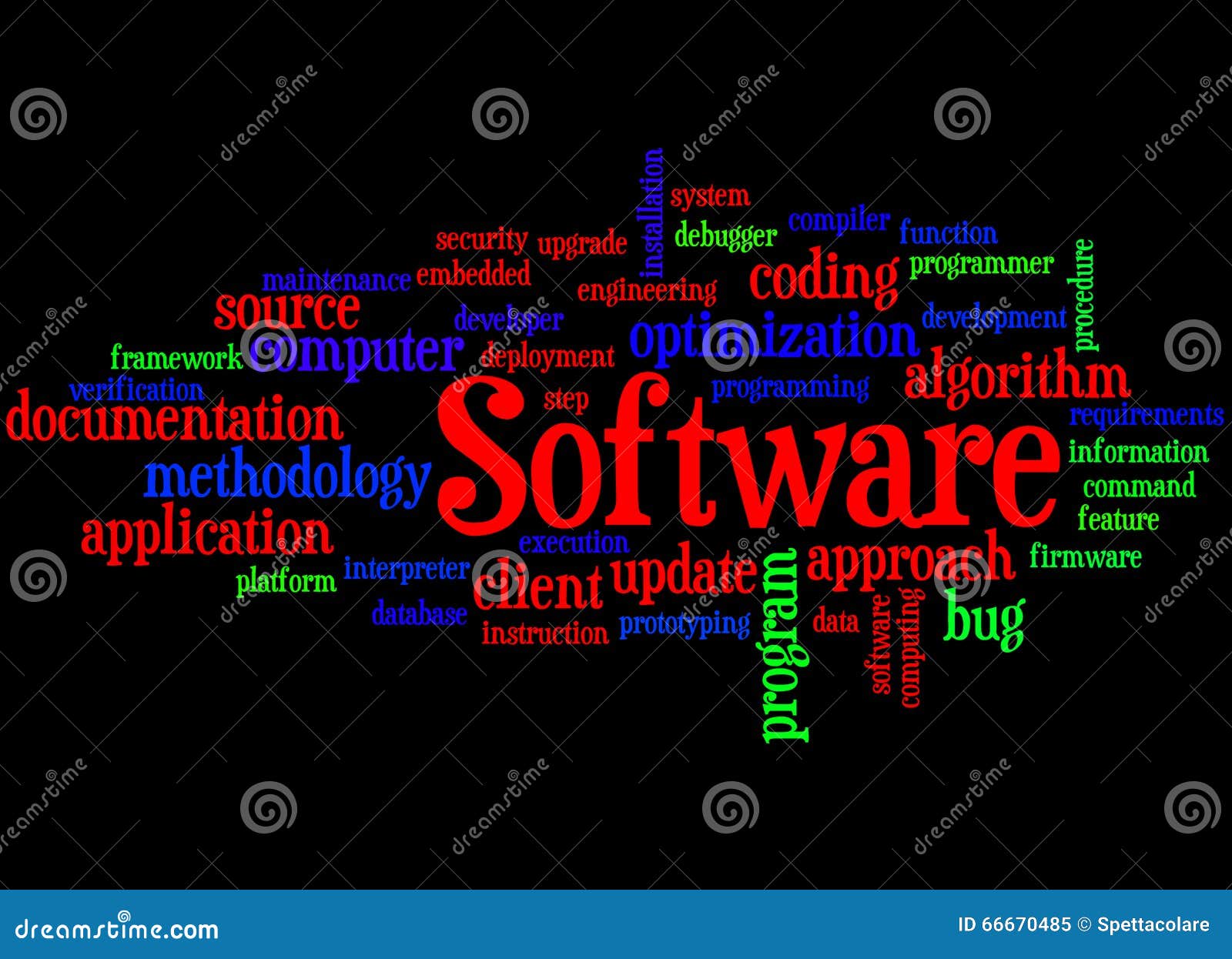 Software, Word Cloud Concept 6 Stock Illustration - Illustration of ...