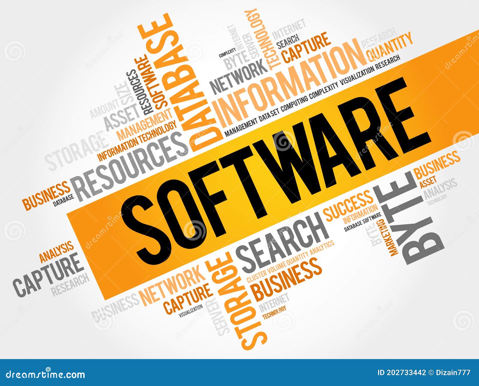 Software word cloud stock illustration. Illustration of library - 202733442