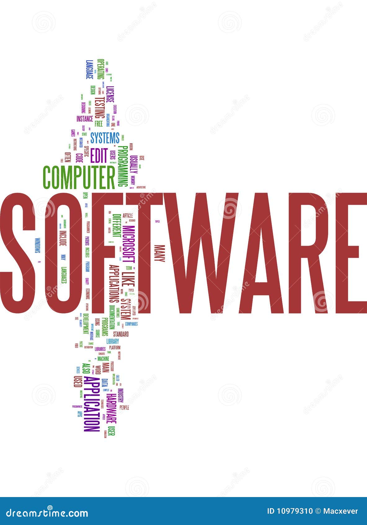 Software word collage stock illustration. Illustration of data - 10979310