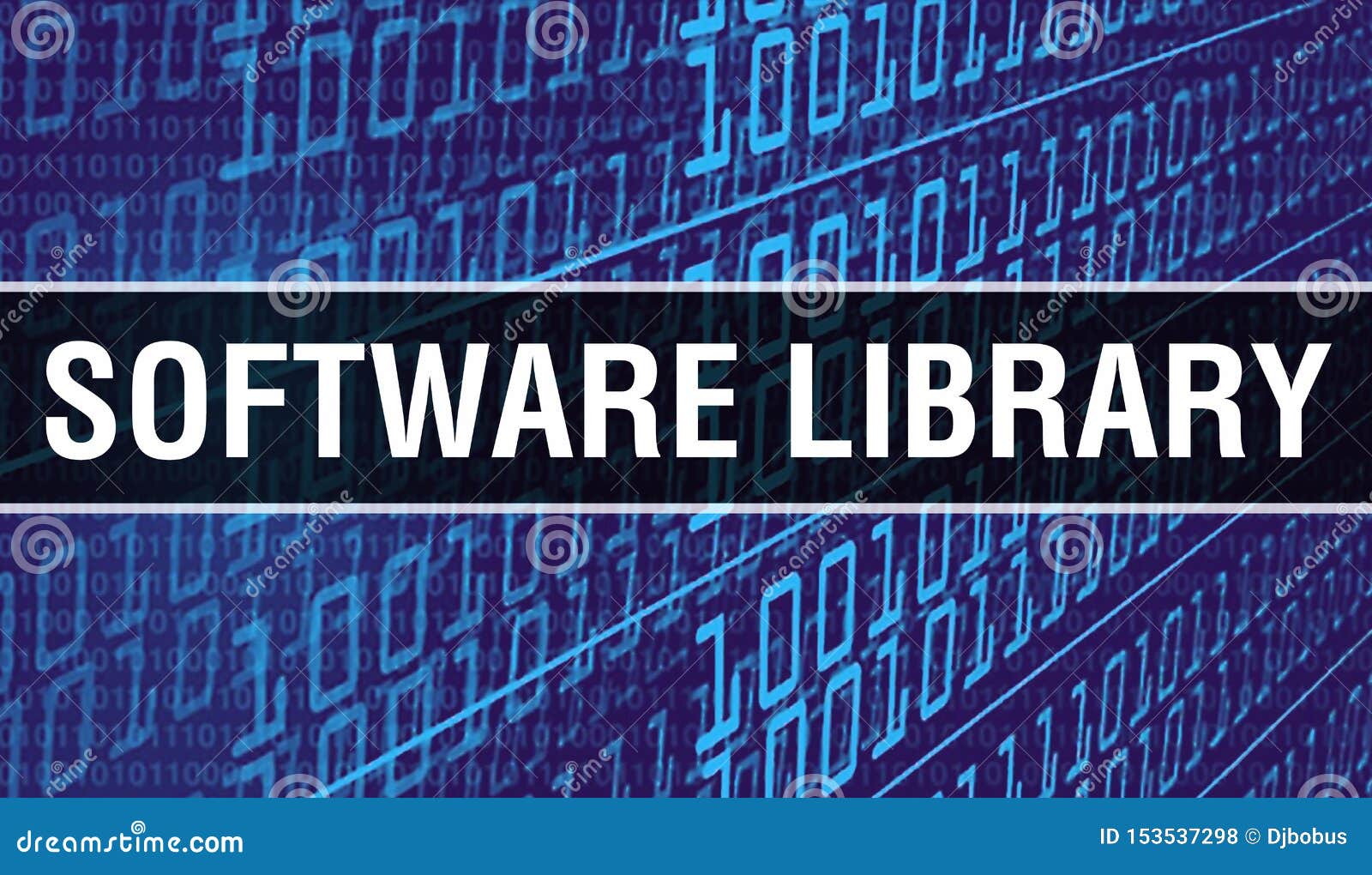 Softwarebibliotheek Met Binary Code Digital Technology-achtergrond ...