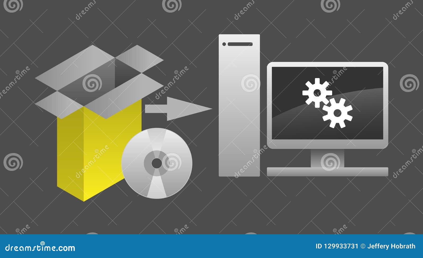 Softwarepacket-Installations-Vektor-Illustration Vektor Abbildung ...