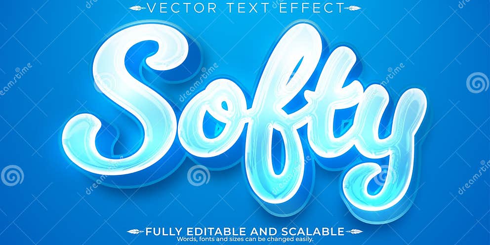 Softy Text Effect, Editable Water and Cloud Text Style Stock Vector ...